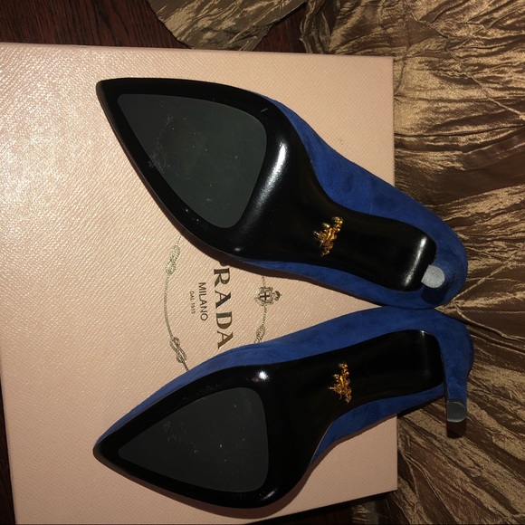 Prada | Shoes | Prada Royal Blue Suede Platform Pumps | Poshmark